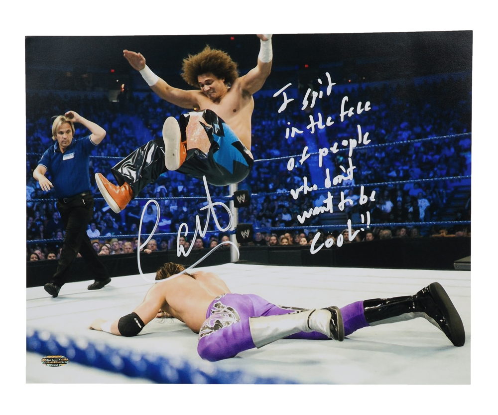 Carlos "Carlitos" Colon Signed WWE 11x14 Photo Inscribed "I Spit In The ...