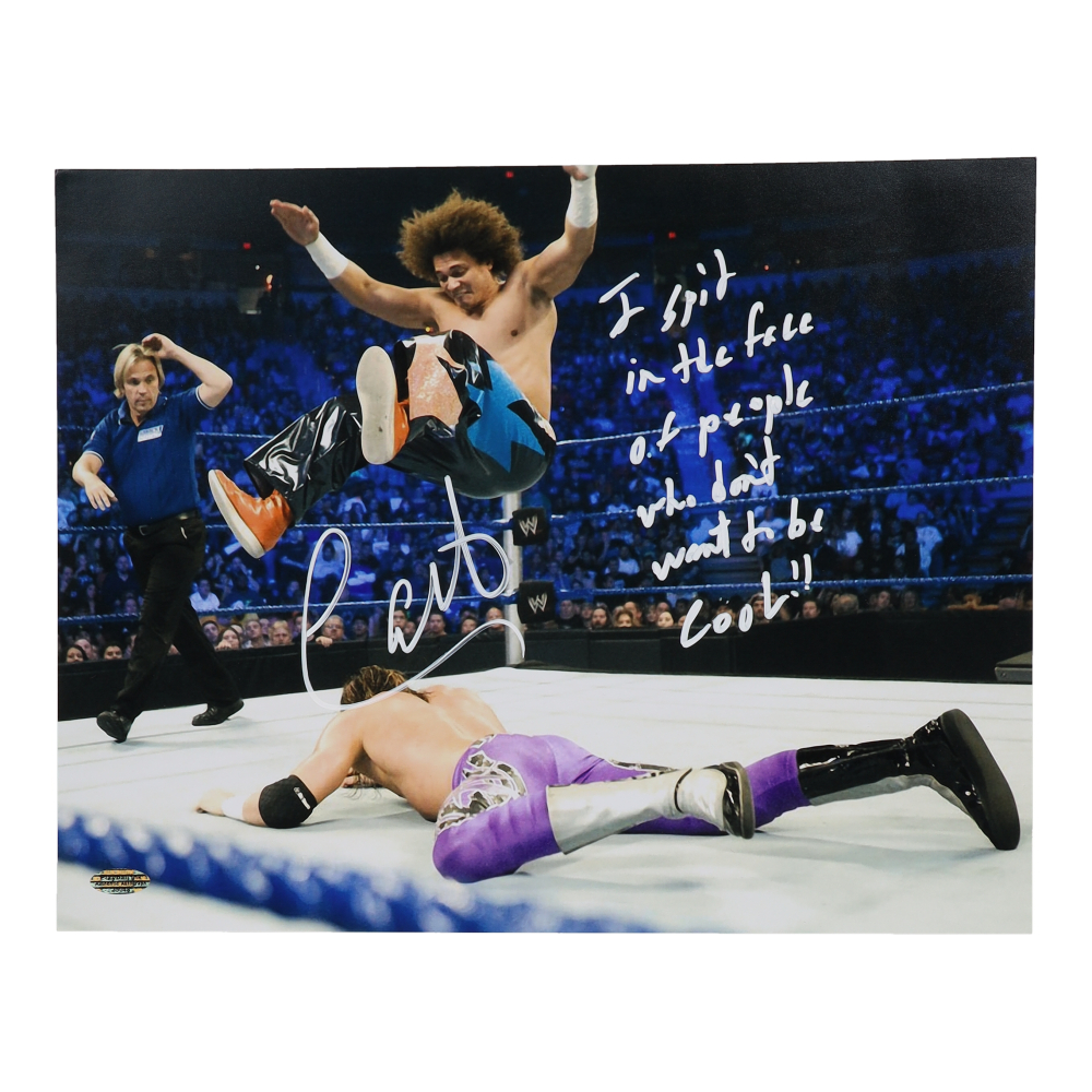 Carlos "Carlitos" Colon Signed WWE 11x14 Photo Inscribed "I Spit In The ...