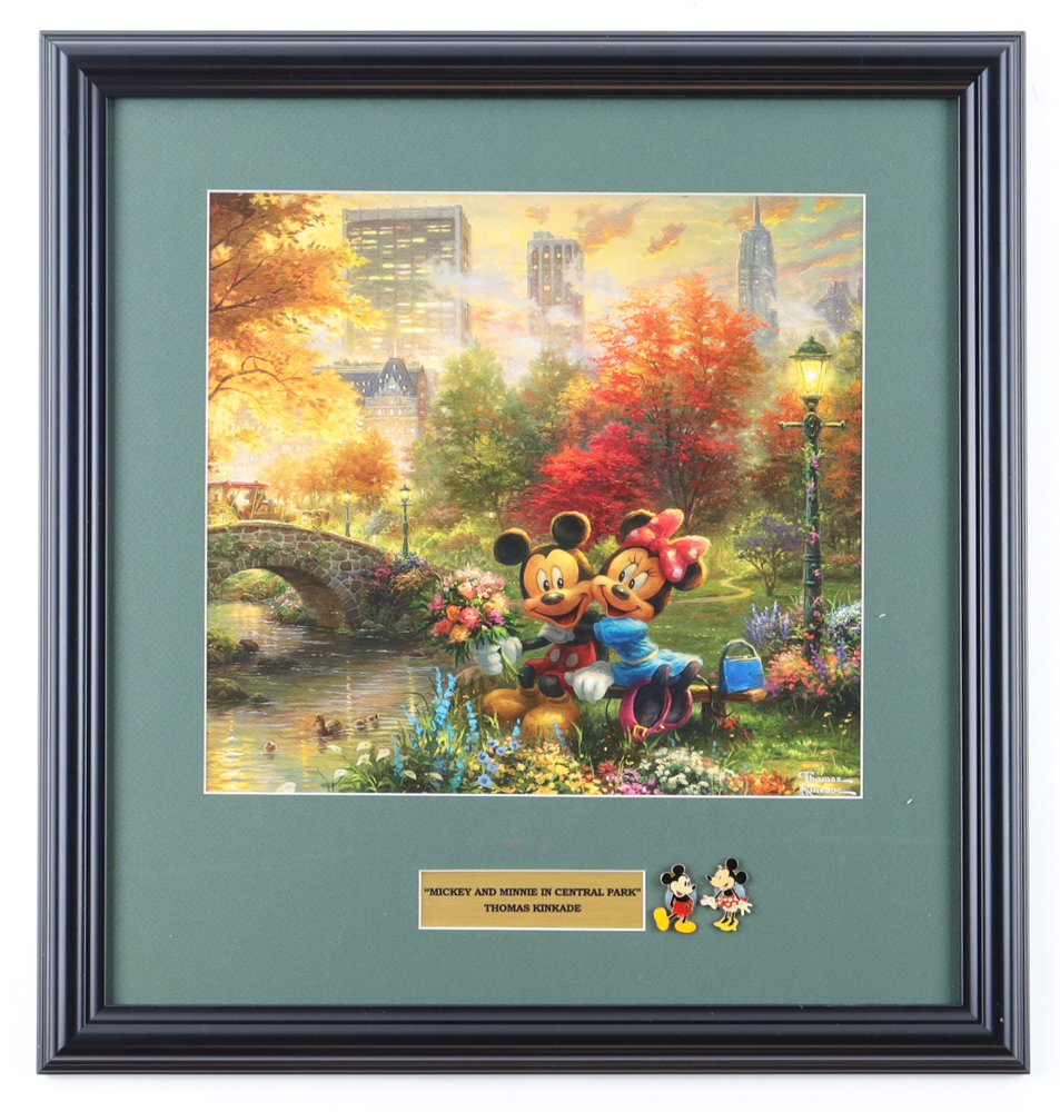 Thomas Kinkade Walt Disney's "Mickey & Minnie Mouse In Central Park ...
