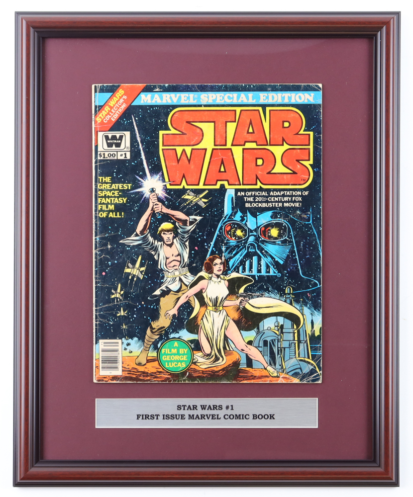 1977 "Star Wars" Issue #1 Custom Framed Marvel Comic Book Display ...
