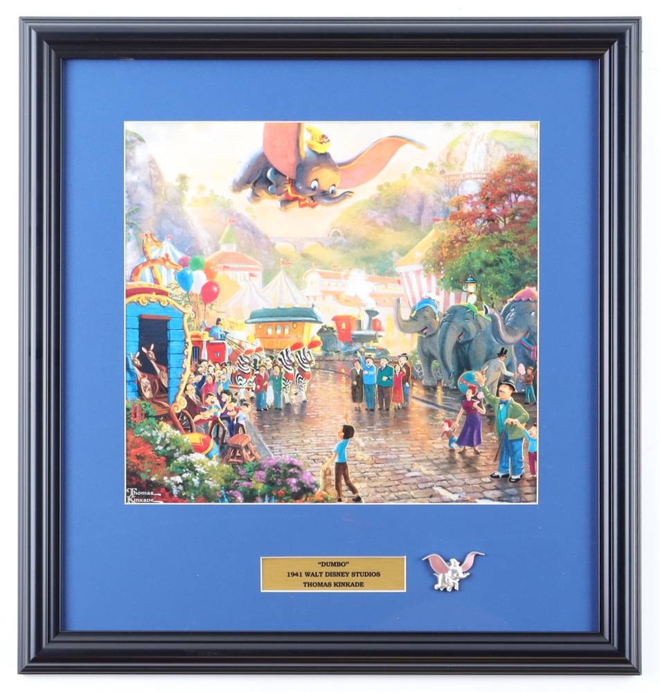 Thomas Kinkade "Dumbo" Custom Framed Print Display with Disney 100 ...