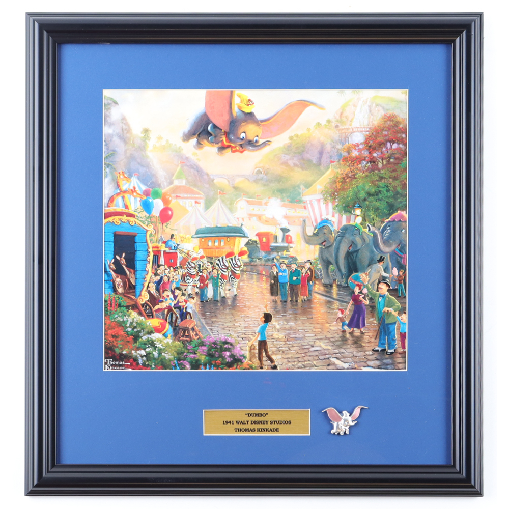 Thomas Kinkade "Dumbo" Custom Framed Print Display with Disney 100 ...