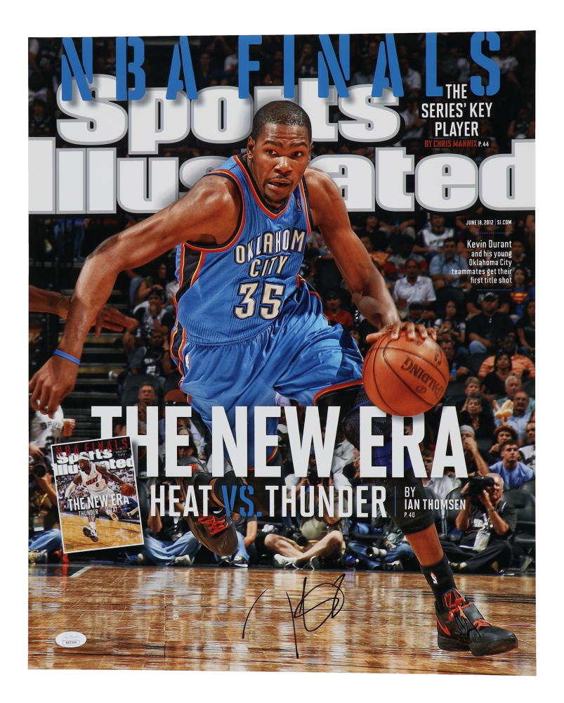 Kevin Durant Signed Thunder Sports Illustrated 16x20 Magazine Cover ...