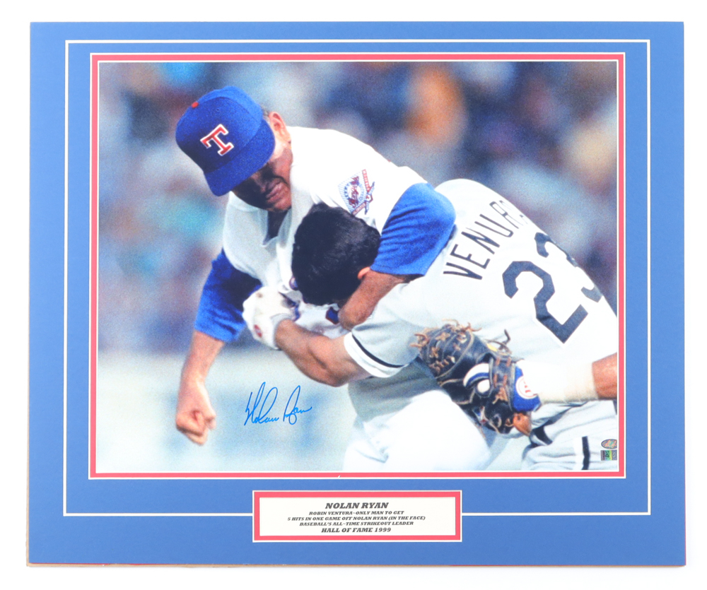 Nolan Ryan Signed Rangers 20x24 Matted Photo Display (Ryan & AIV ...