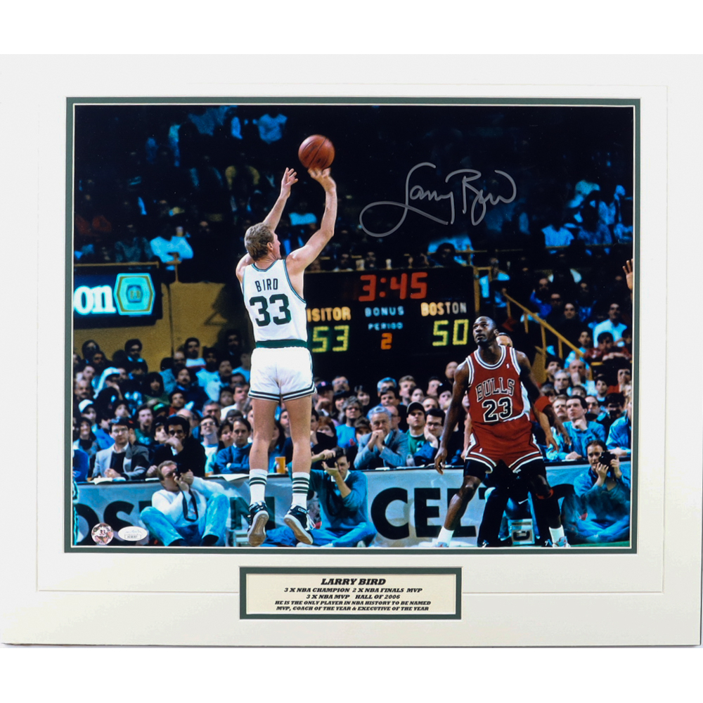 Larry Bird Signed Celtics 20x24 Custom Matted Photo Display (JSA & Bird ...