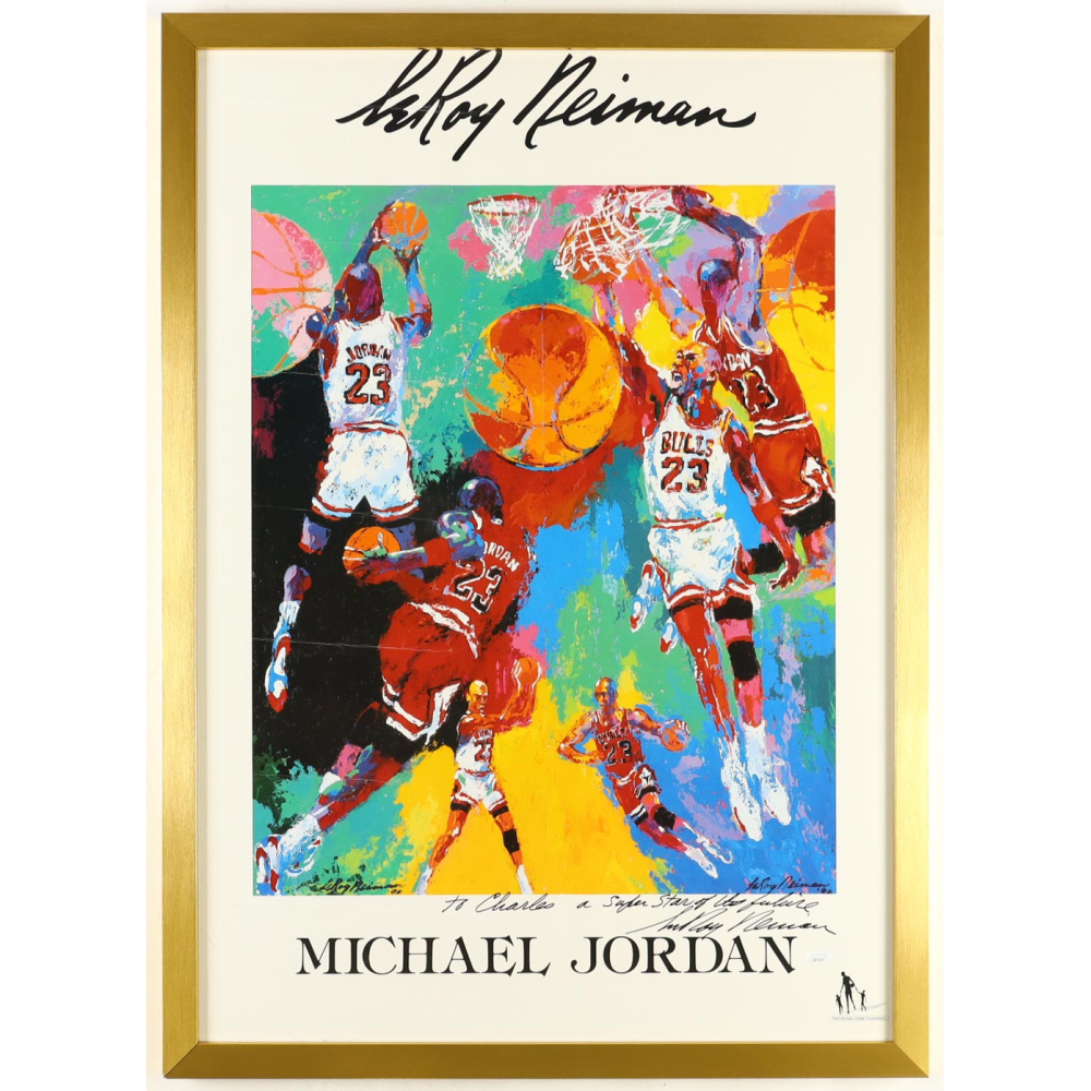 LeRoy Neiman Signed "Michael Jordan" Custom Framed Poster Inscribed "A ...