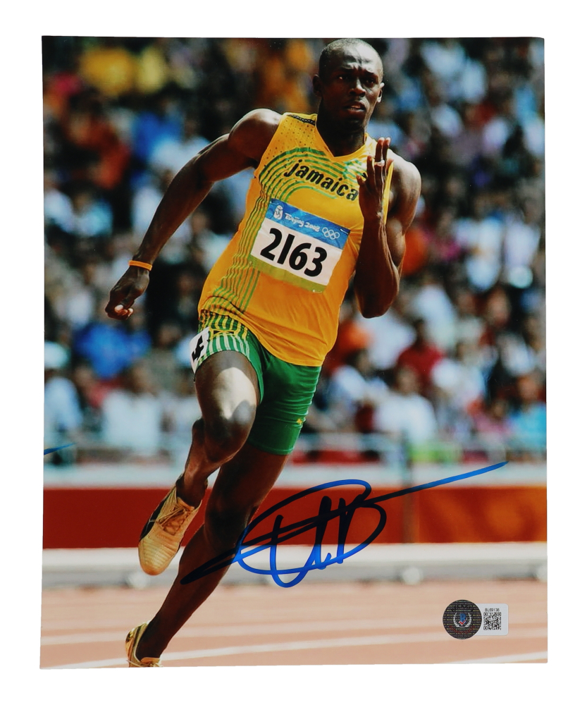 Usain Bolt Signed Team Jamaica 8x10 Photo (Beckett) | Pristine Auction