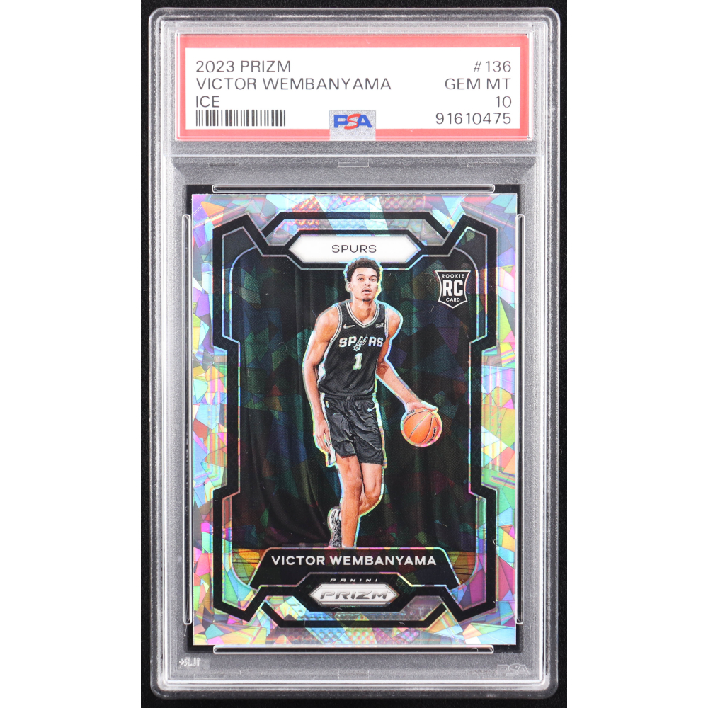 Victor Wembanyama 2023-24 Panini Prizm Prizms Ice #136 RC (PSA 10) | Pristine Auction