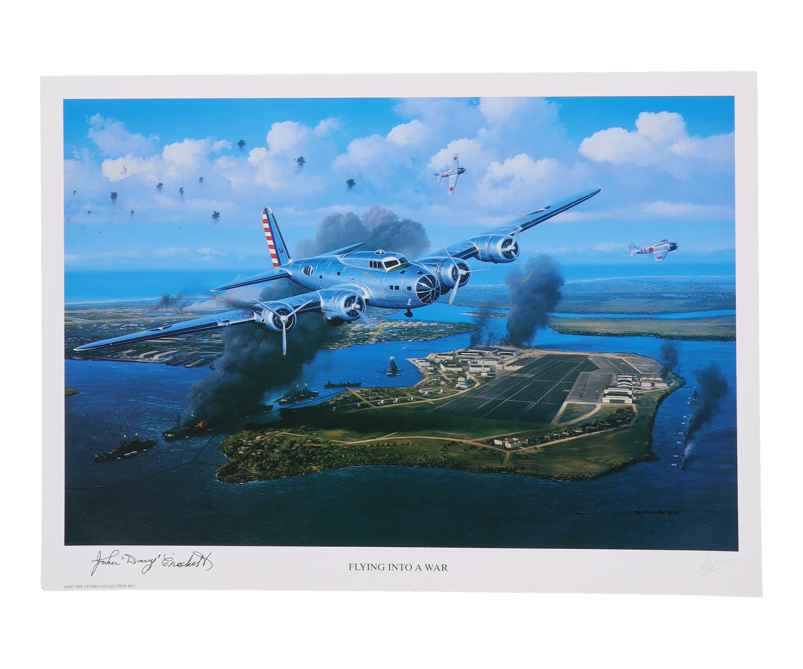 John "Davy" Crockett Signed Stan Stokes "Flying Into A War" 11x16 ...