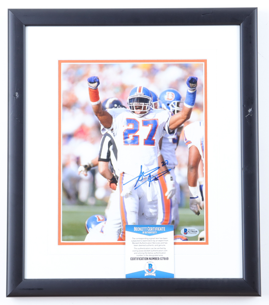 Steve Atwater Signed Broncos Custom Framed Photo Display (Beckett ...
