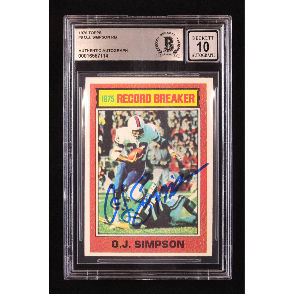 O.J. Simpson Signed 1976 Topps #6 RB (BGS | Autograph Graded BGS 10 ...