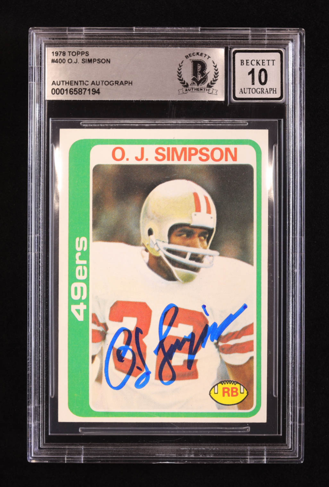 O.J. Simpson Signed 1978 Topps #400 (BGS | Autograph Graded BGS 10 ...