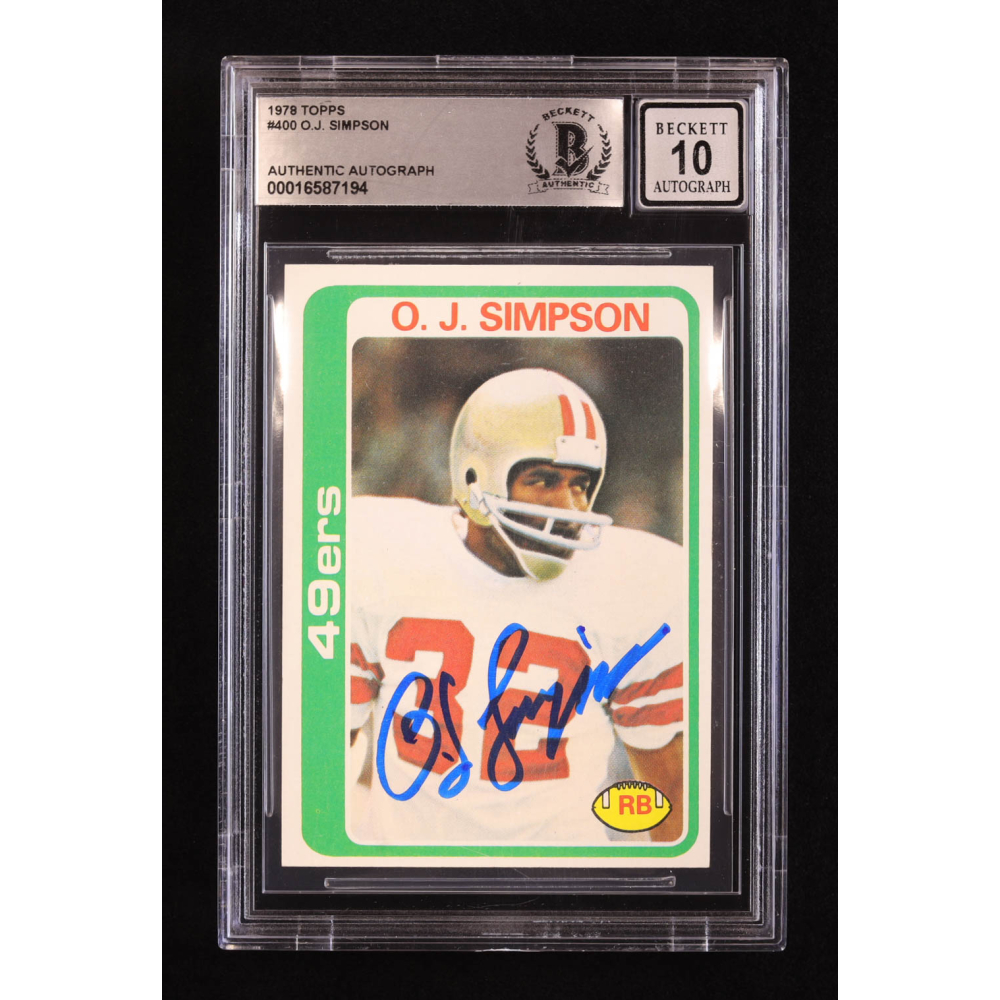 O.J. Simpson Signed 1978 Topps #400 (BGS | Autograph Graded BGS 10 ...