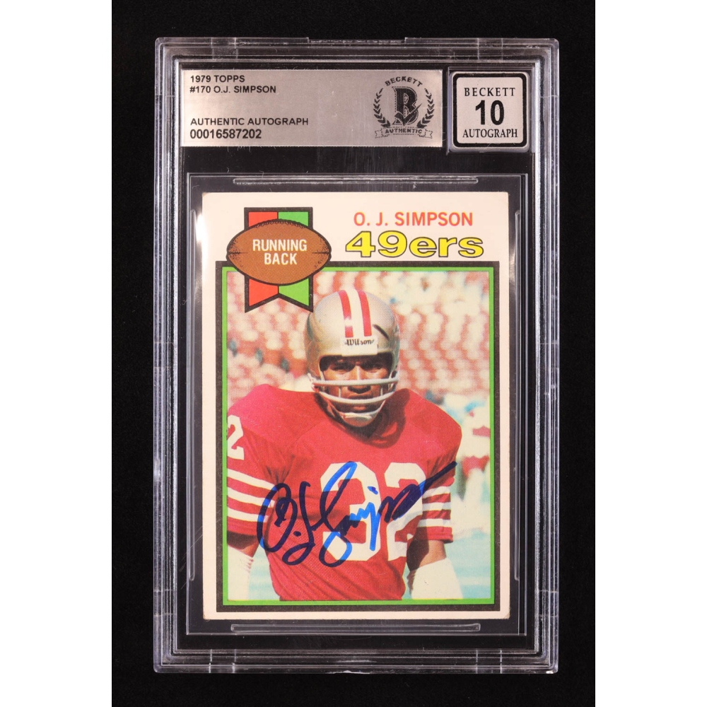 O.J. Simpson Signed 1979 Topps #170 (BGS | Autograph Graded BGS 10 ...