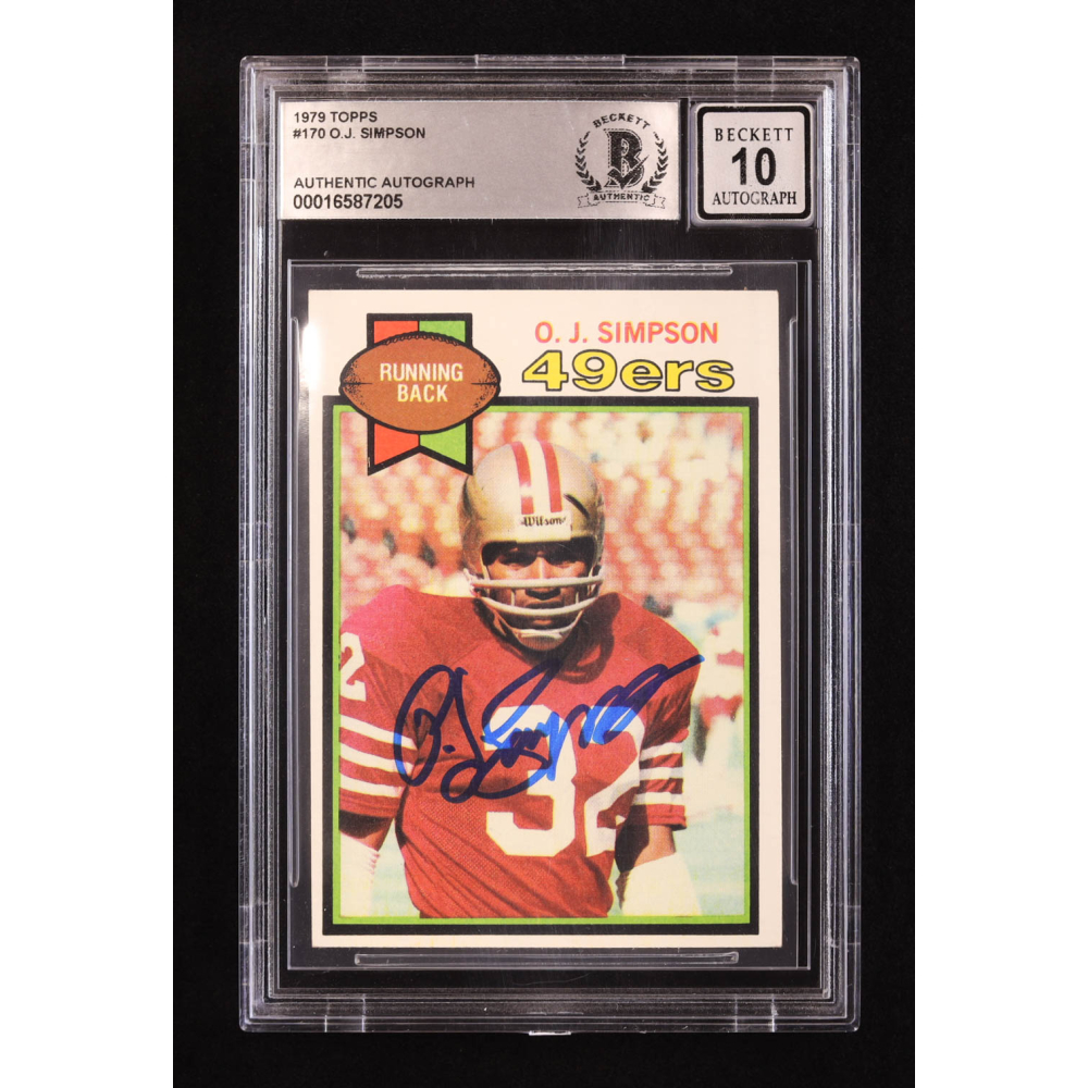 O.J. Simpson Signed 1979 Topps #170 (BGS | Autograph Graded BGS 10 ...