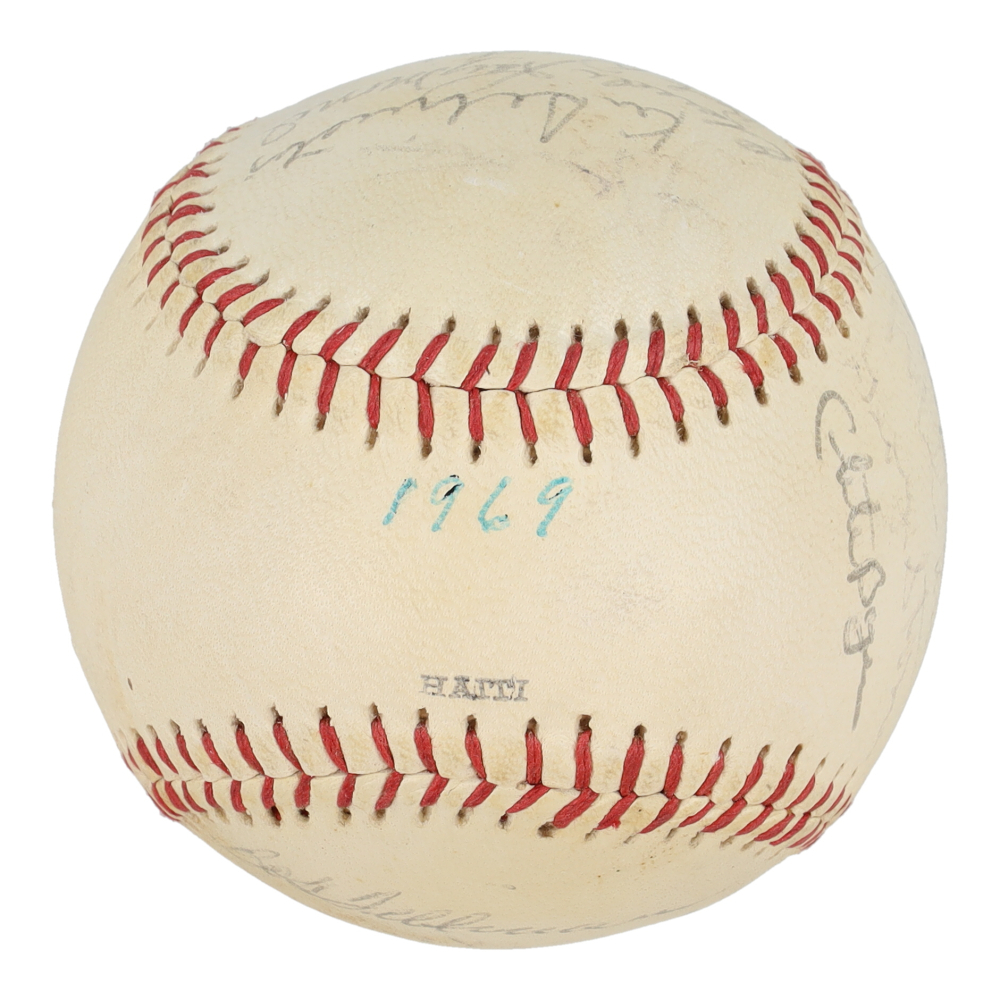 1969 Braves Baseball Signed by (20) with Bob Tillman, Walt Hriniak ...