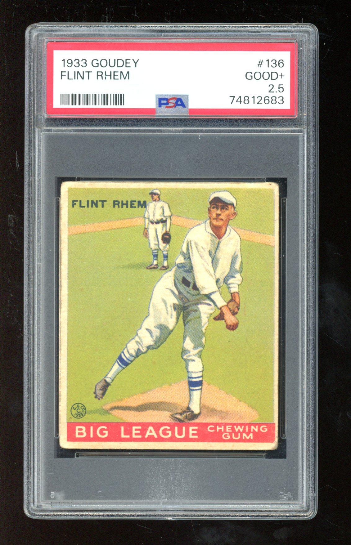Flint Rhem 1933 Goudey #136 (PSA 2.5) | Pristine Auction