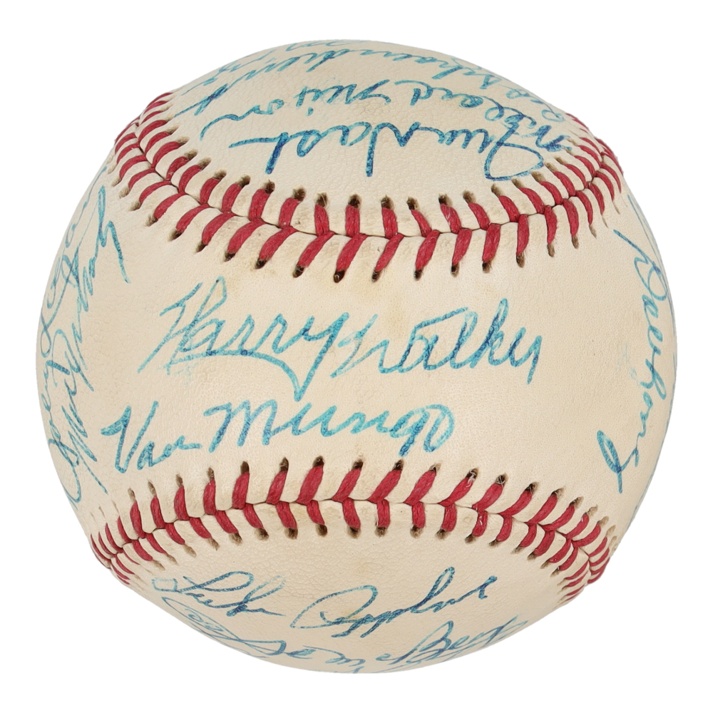 MLB Alumni Baseball Signed by (22) with Eddie Mathews, Lou Brock, Luke ...