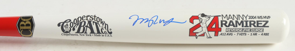 Manny Ramirez Signed Cooperstown "Reverse The Curse" 2004 WS MVP ...