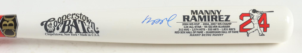 Manny Ramirez Signed Cooperstown "Reverse The Curse" 2004 WS MVP ...