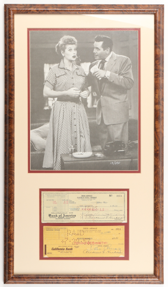 Lucille Ball & Desi Arnaz Signed 1952-53 LE Custom Framed Personal Bank ...