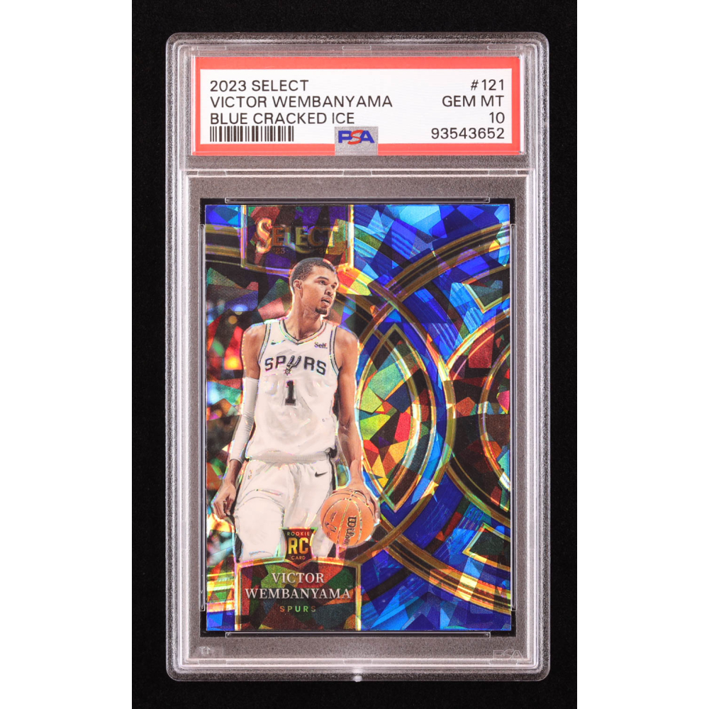 Victor Wembanyama 2023-24 Select Prizms Blue Cracked Ice #121 RC (PSA ...
