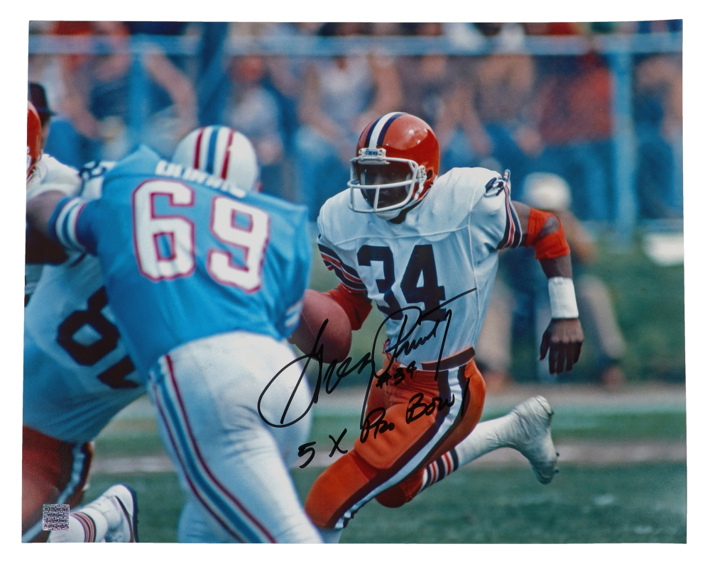 Greg Pruitt Signed Browns 16x20 Photo Inscribed "5x Pro Bowl" (Playball ...