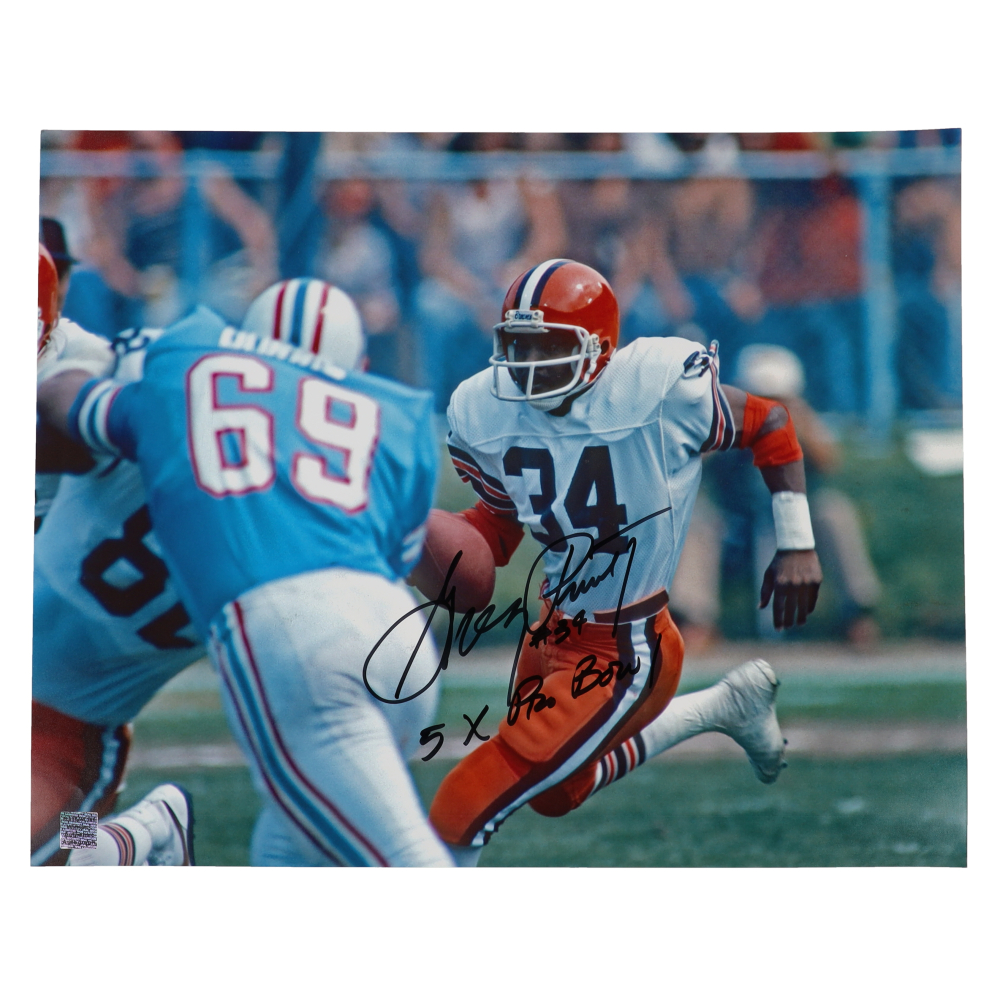 Greg Pruitt Signed Browns 16x20 Photo Inscribed "5x Pro Bowl" (Playball ...
