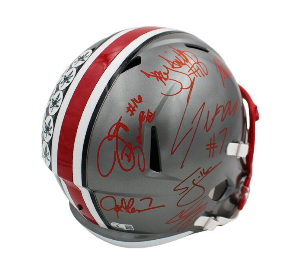 Ohio State Buckeyes Full-Size Flash Alternate Speed Helmet Signed by (8 ...