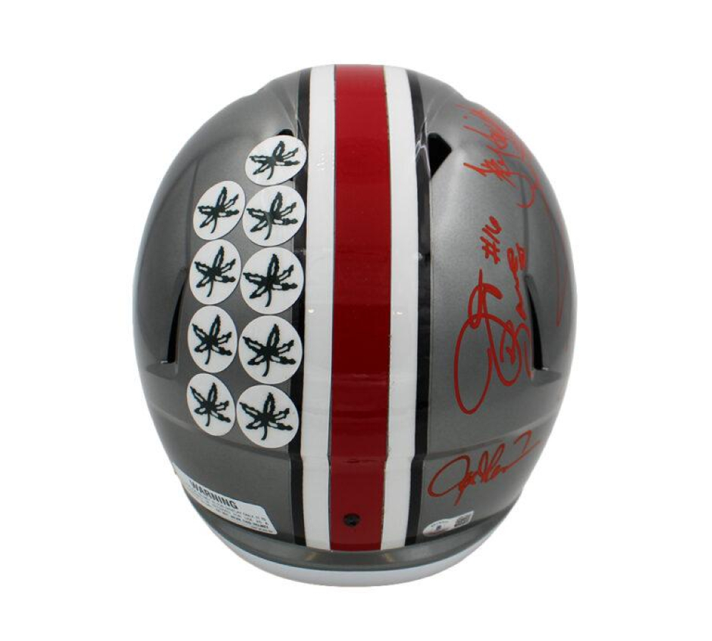 Ohio State Buckeyes Full-Size Flash Alternate Speed Helmet Signed by (8 ...