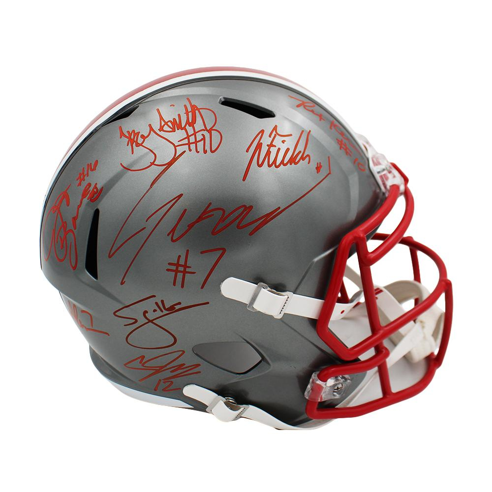 Ohio State Buckeyes Full-Size Flash Alternate Speed Helmet Signed by (8 ...