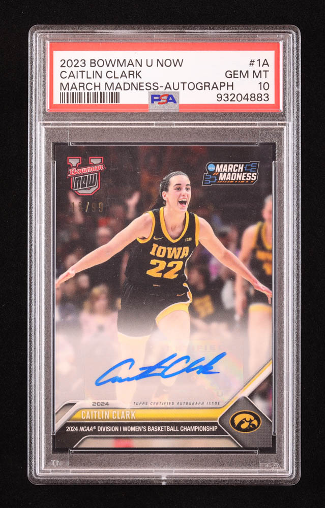Caitlin Clark 2023-24 Bowman University Now March Madness Autograph #1A ...