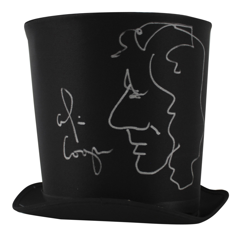 Alice Cooper Signed Black Top Hat with Self Portrait Sketch (Beckett ...