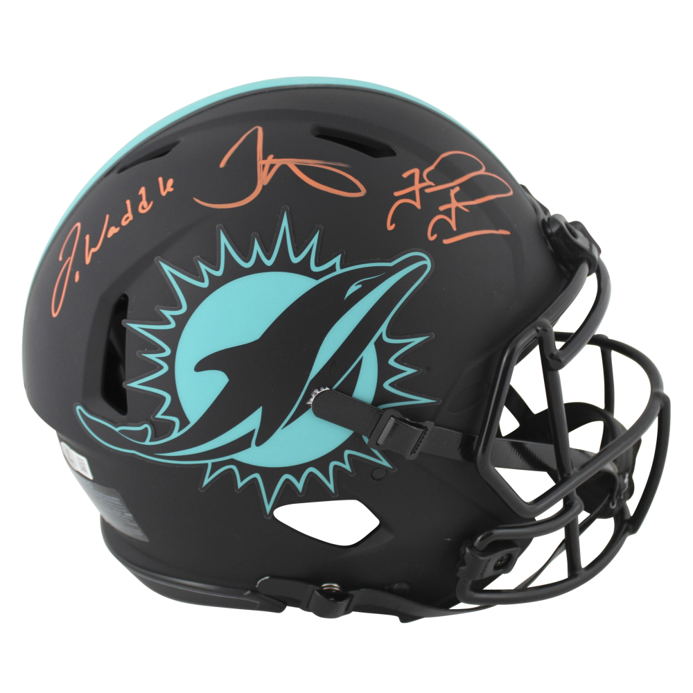 Jaylen Waddle, Tua Tagovailoa, & Tyreek Hill Signed Dolphins Full-Size ...