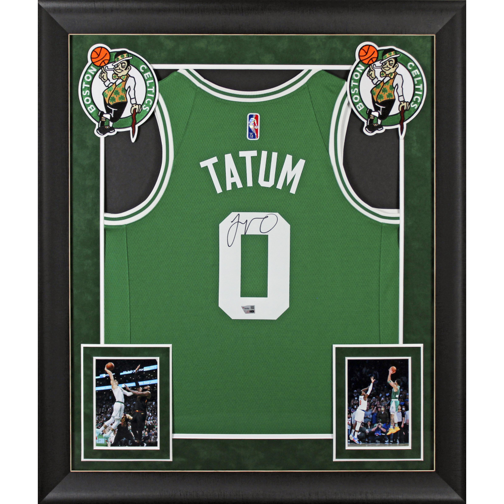 Jayson Tatum Signed Celtics Custom Framed Nike Authentic Jersey ...