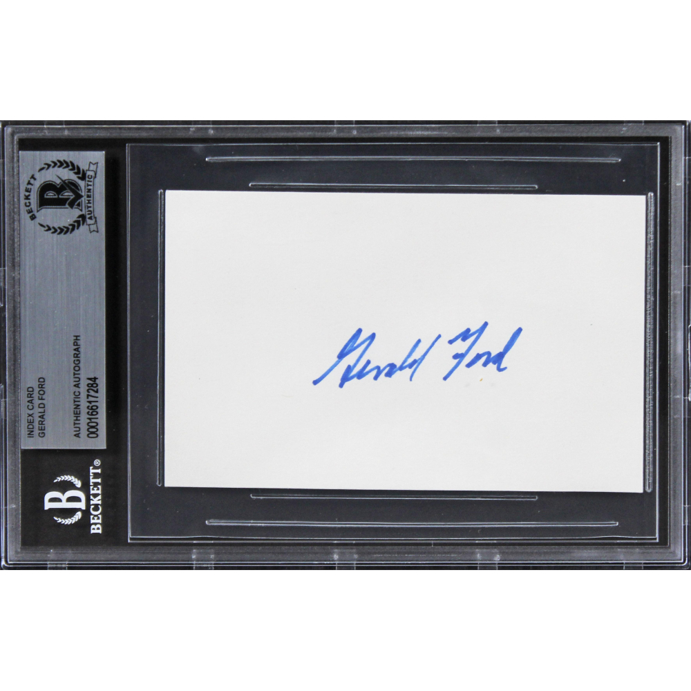 Gerald Ford Signed 3x5 Cut (BGS) | Pristine Auction