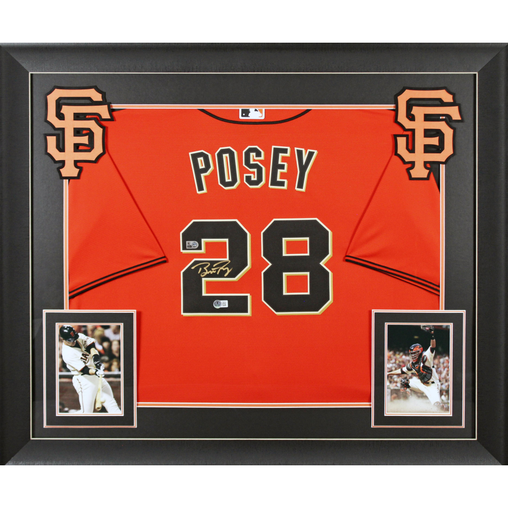 Buster Posey Signed Custom Framed Jersey (Beckett & MLB) | Pristine Auction