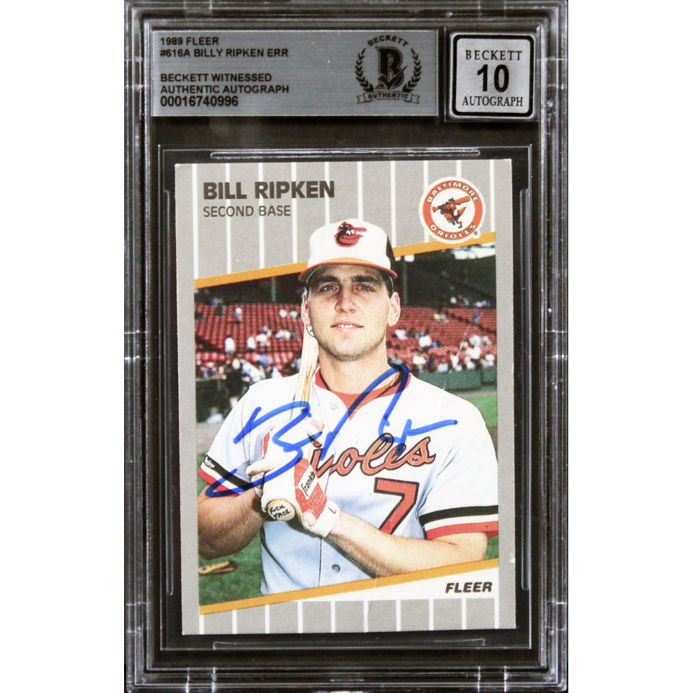 Billy Ripken Signed 1989 Fleer #616A (BGS | Autograph Graded 10) (See ...