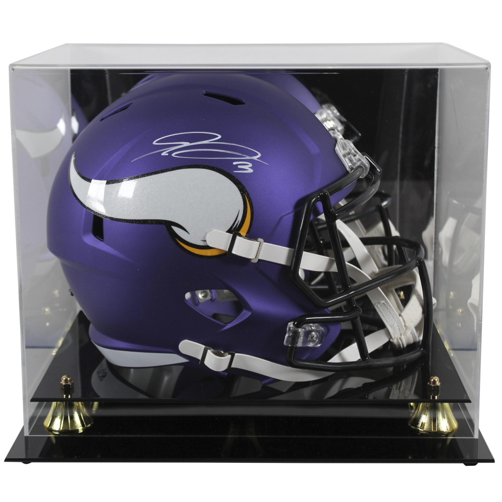 Jordan Addison Signed Vikings Full-Size Speed Helmet with Display Case ...