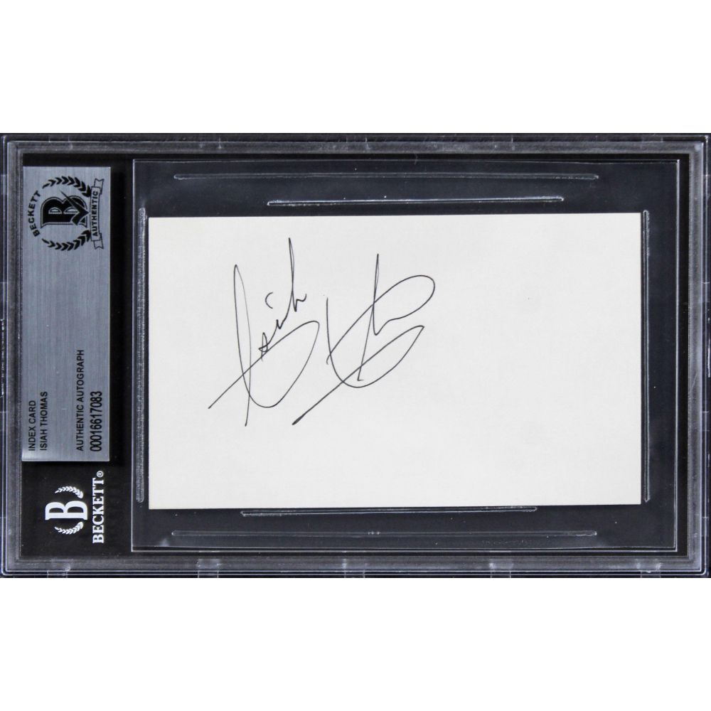 Isiah Thomas Signed 3x5 Cut (BGS) | Pristine Auction