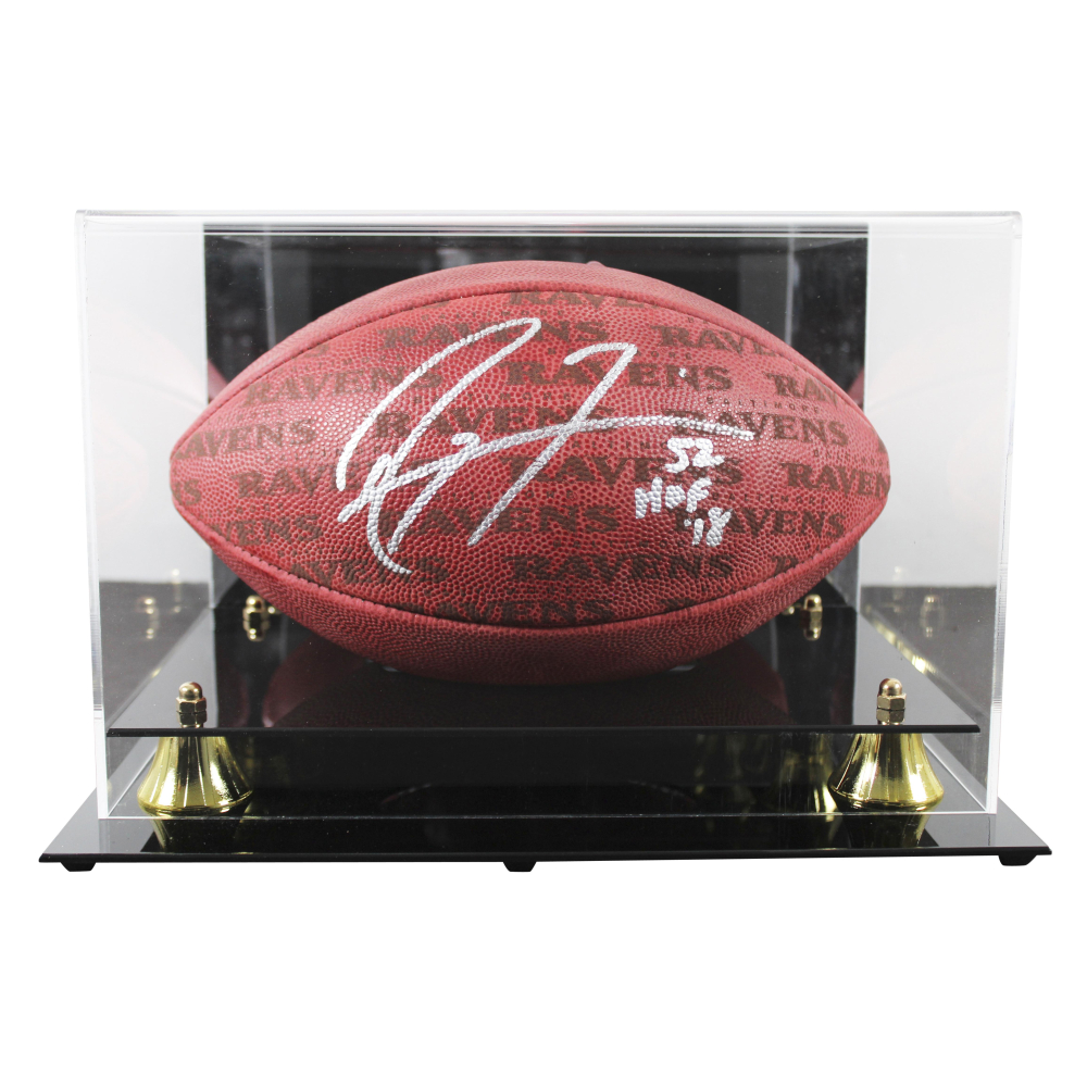 Ray Lewis Signed Official NFL "The Duke" Ravens Team Showcase Logo ...