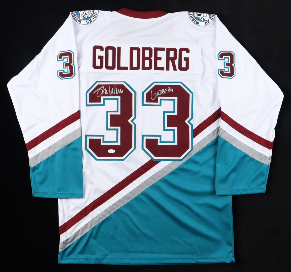 Shaun Weiss Signed "The Mighty Ducks" Jersey Inscribed "Goldberg" (JSA ...
