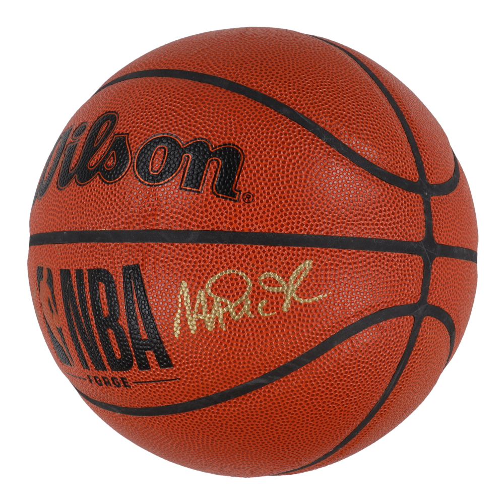 Jerry West & Magic Johnson Signed NBA Basketball (Beckett) | Pristine ...