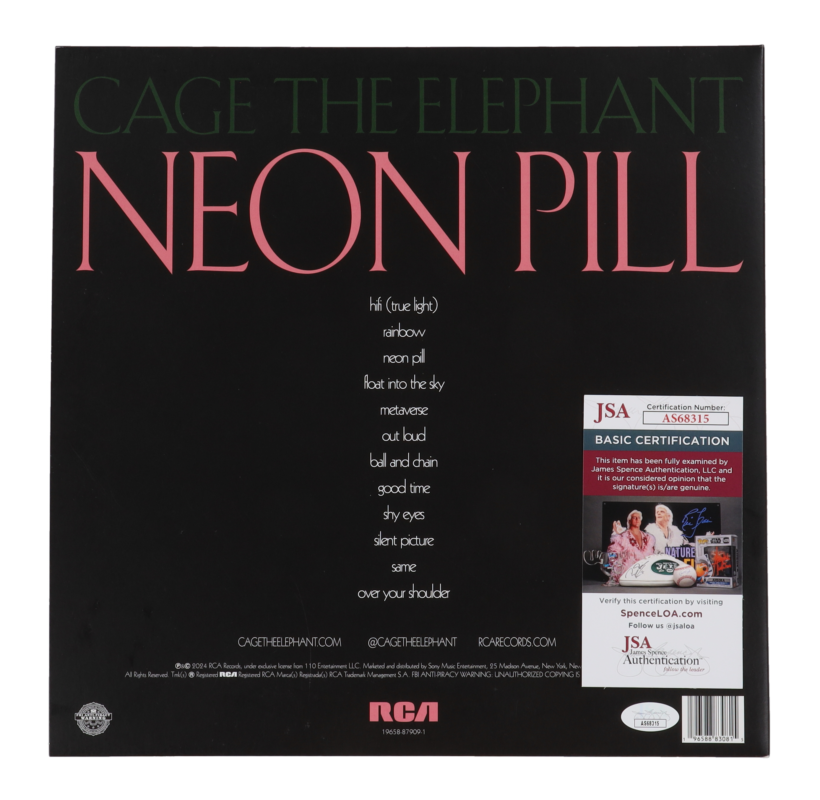 Cage the Elephant "Neon Pill" Vinyl Record Album Signed By (6) With ...