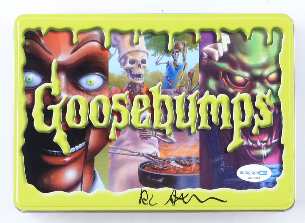 R. L. Stine Signed LE Goosebumps Retro Scream Collection Tin (ACOA ...