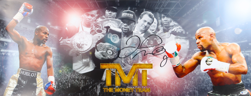 Floyd Mayweather Jr. Signed "The Money Team" 14x36 Photo (Beckett ...