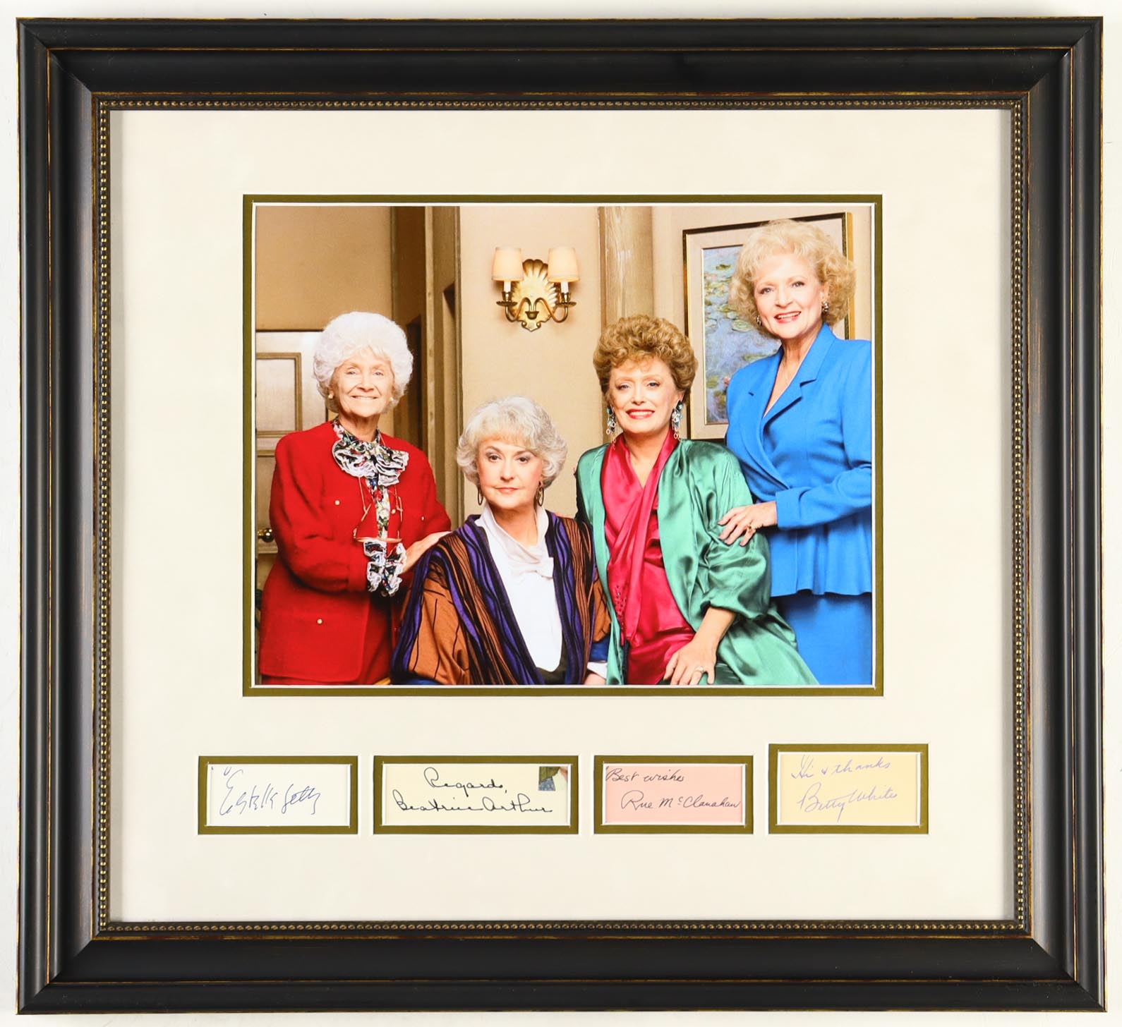 "The Golden Girls" Custom Framed (4) Cut Display Signed by Betty White, Rue McClanahan, Bea ...