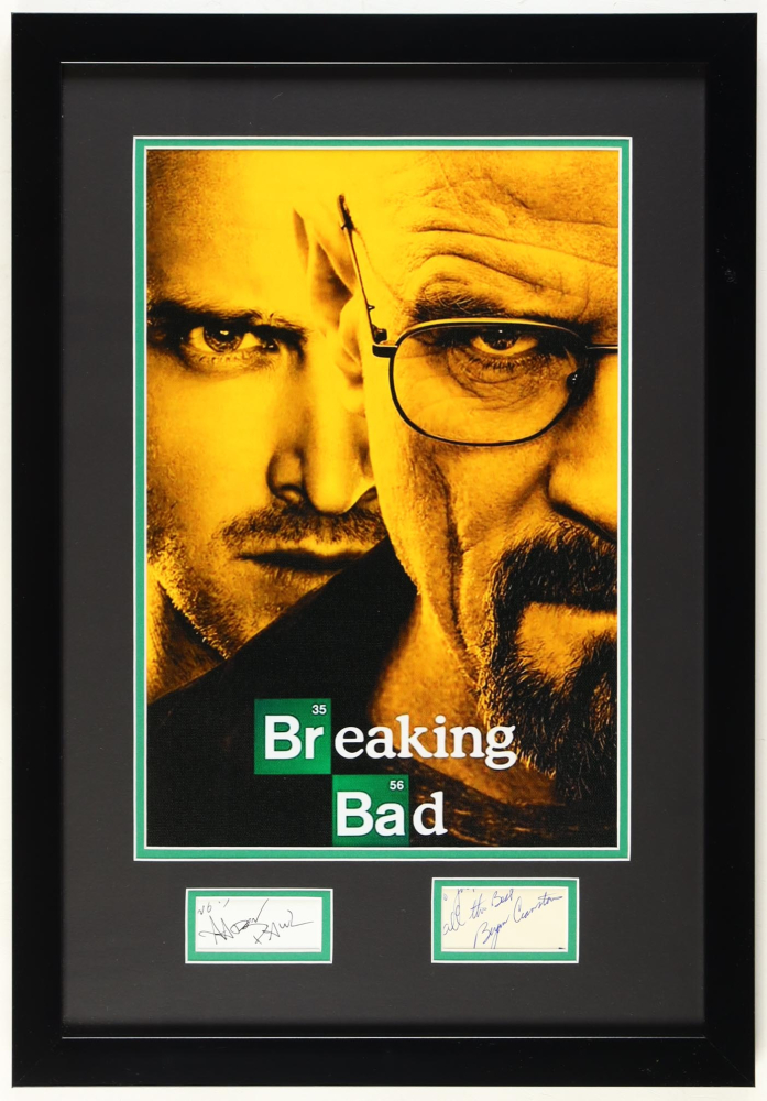 Bryan Cranston & Aaron Paul Signed "Breaking Bad" Custom Framed (2) Cut ...