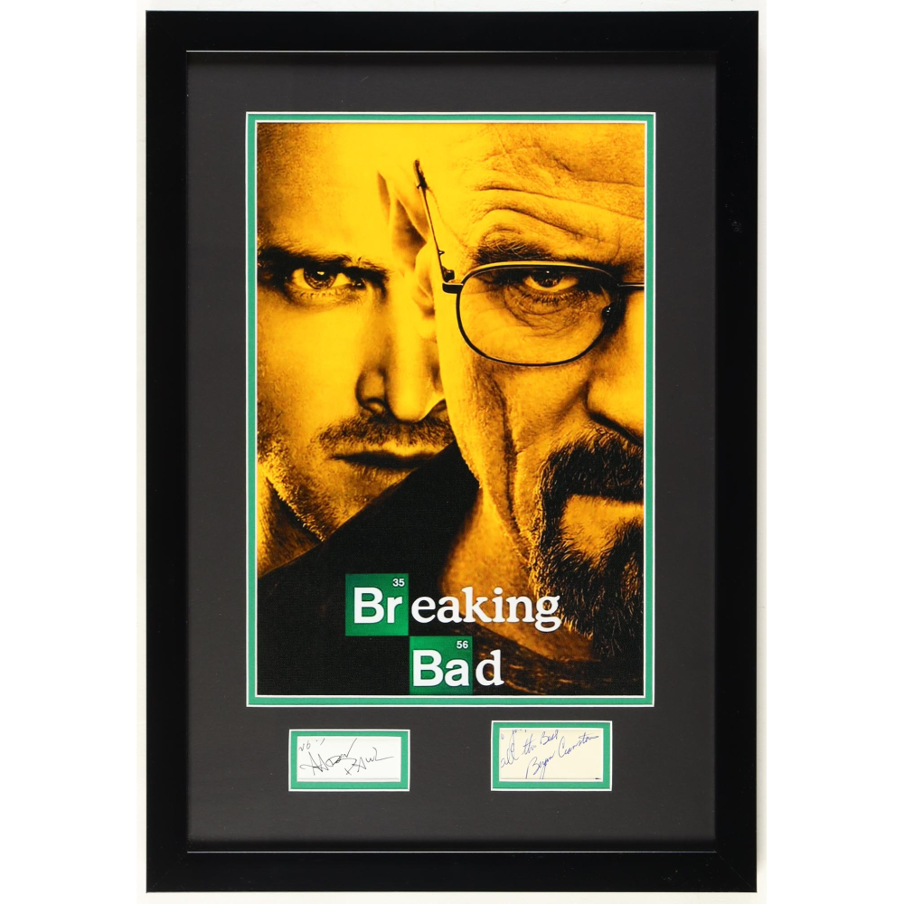 Bryan Cranston & Aaron Paul Signed "Breaking Bad" Custom Framed (2) Cut ...