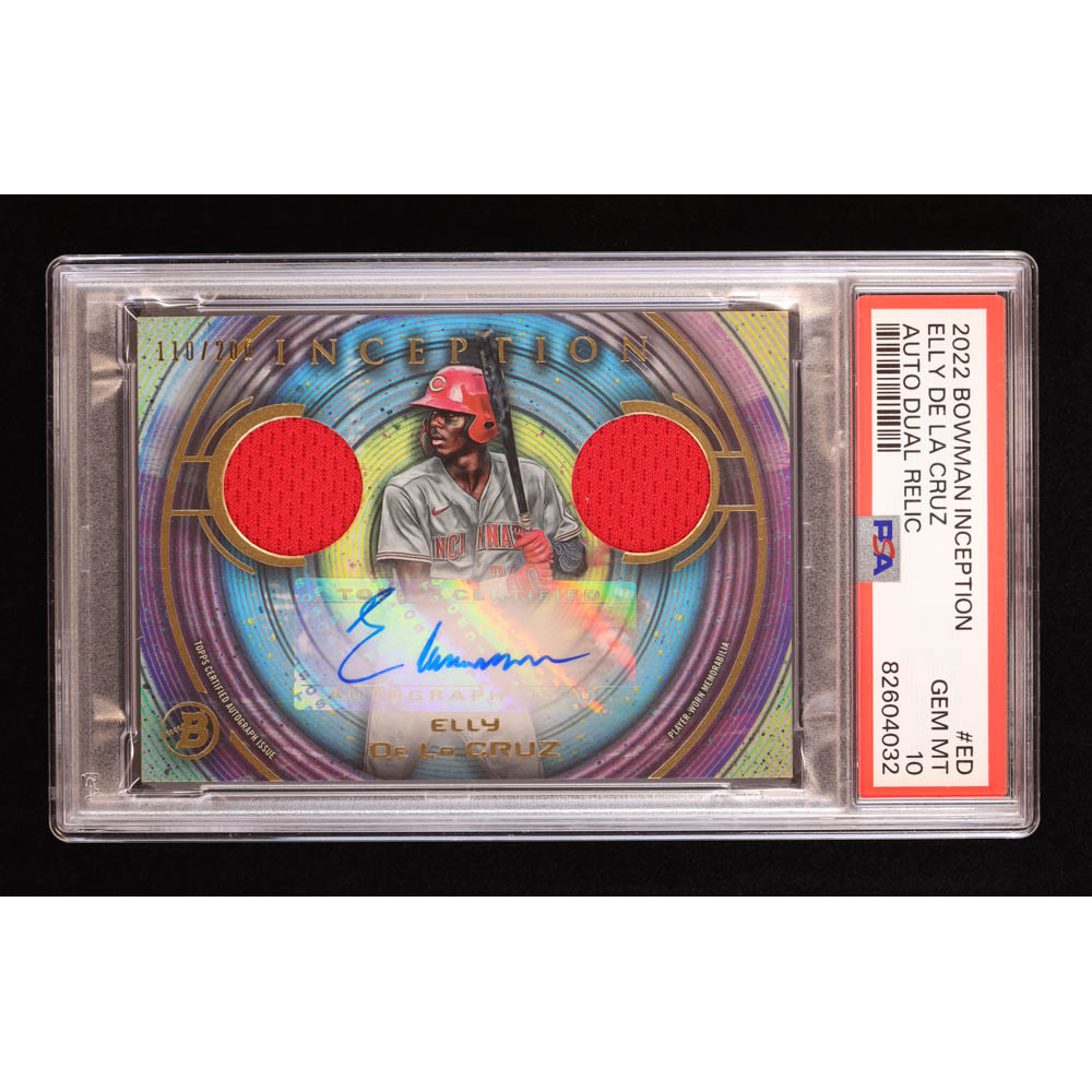 Elly De La Cruz 2022 Bowman Inception Dual Relic Autographs #IADRED RC ...